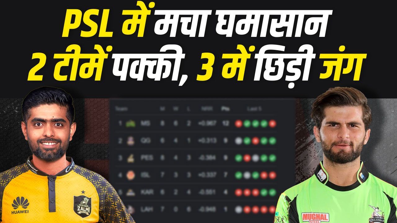 PSL की Points Table में बढ़ी हलचल... 2 टीमों ने जगह की पक्की, 3 में जंग ...