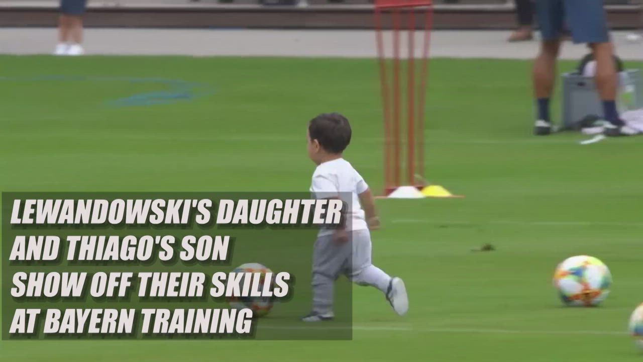 Lewandowski's daughter and Thiago's son show off their skills at Bayern ...