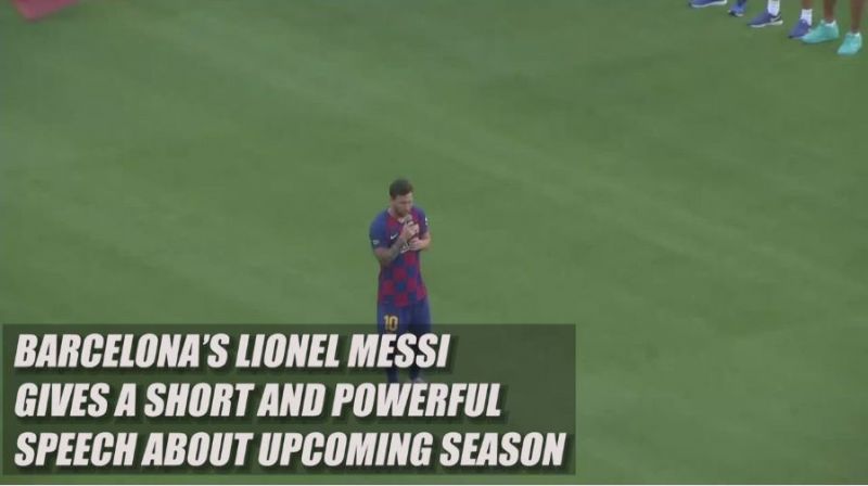 Barcelona's Lionel Messi gives a short and powerful speech about the ...