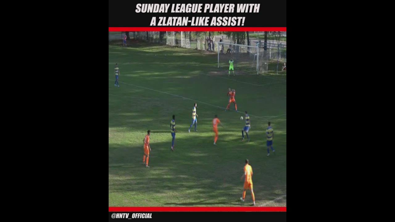 Sunday league player with a Zlatan-like assist